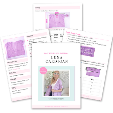 The Luna Cardigan – Crochet Pattern for Beginners – TREASURIE