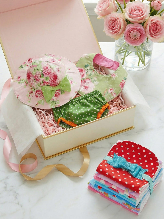 Baby Gift Sewing Set (Bib, Hat, Burp Cloth, Pants) – TREASURIE