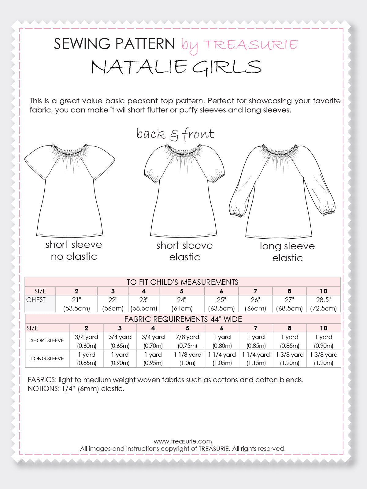 Natalie Top Sewing Pattern – TREASURIE
