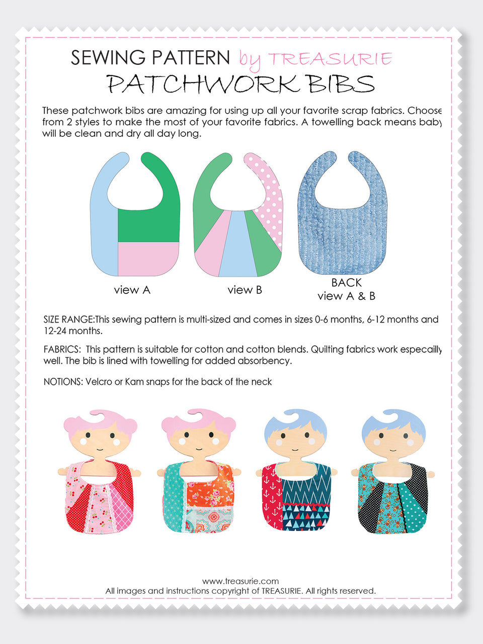 Patchwork Bibs Sewing Pattern – TREASURIE