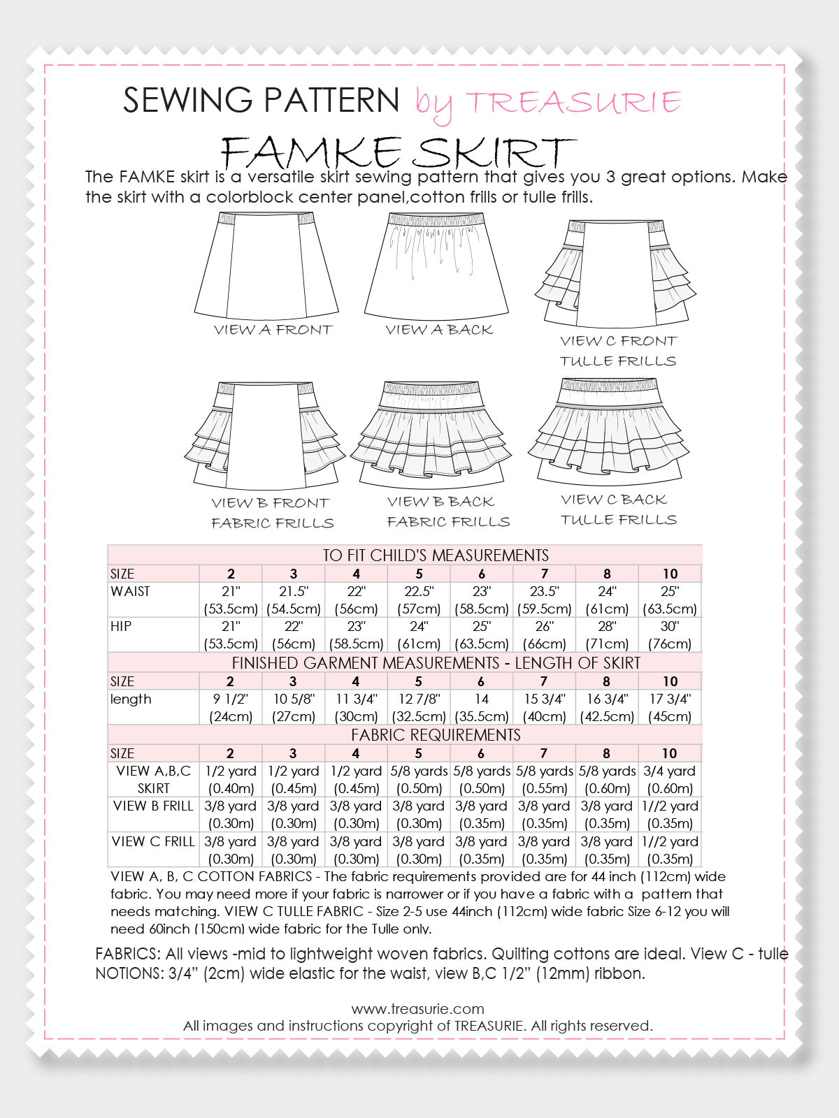 Famke Skirt Sewing Pattern – TREASURIE