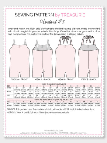 Unitard Patterns - Girls - UNITARD#5 – TREASURIE