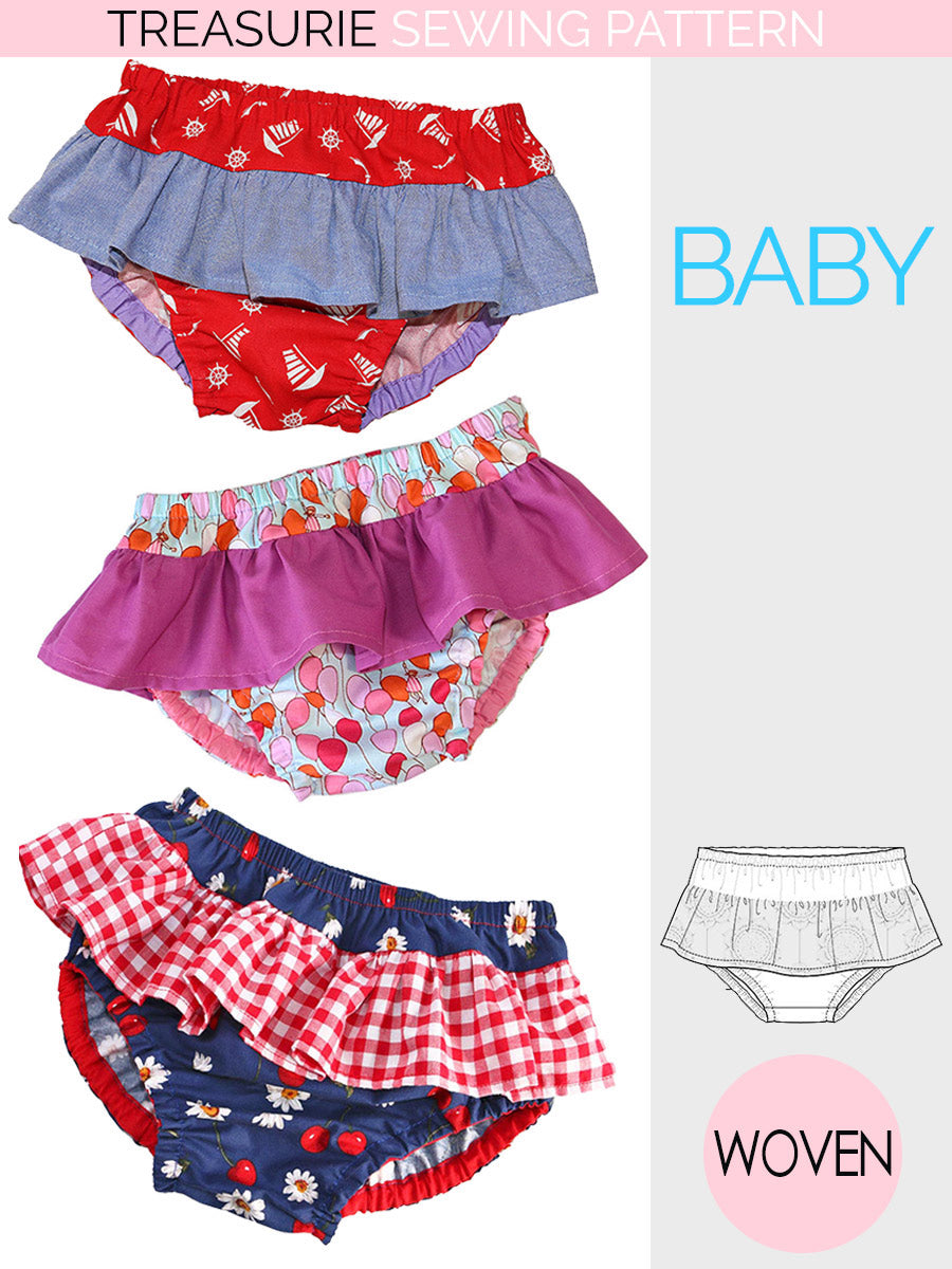 Ruffle Diaper Cover Sewing Pattern - Alice – TREASURIE