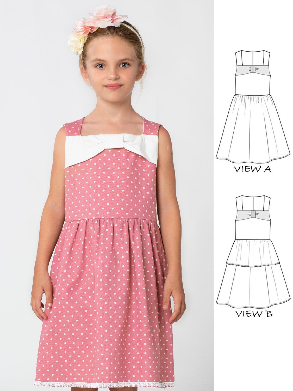 Becky Girls Dress Sewing Pattern – TREASURIE