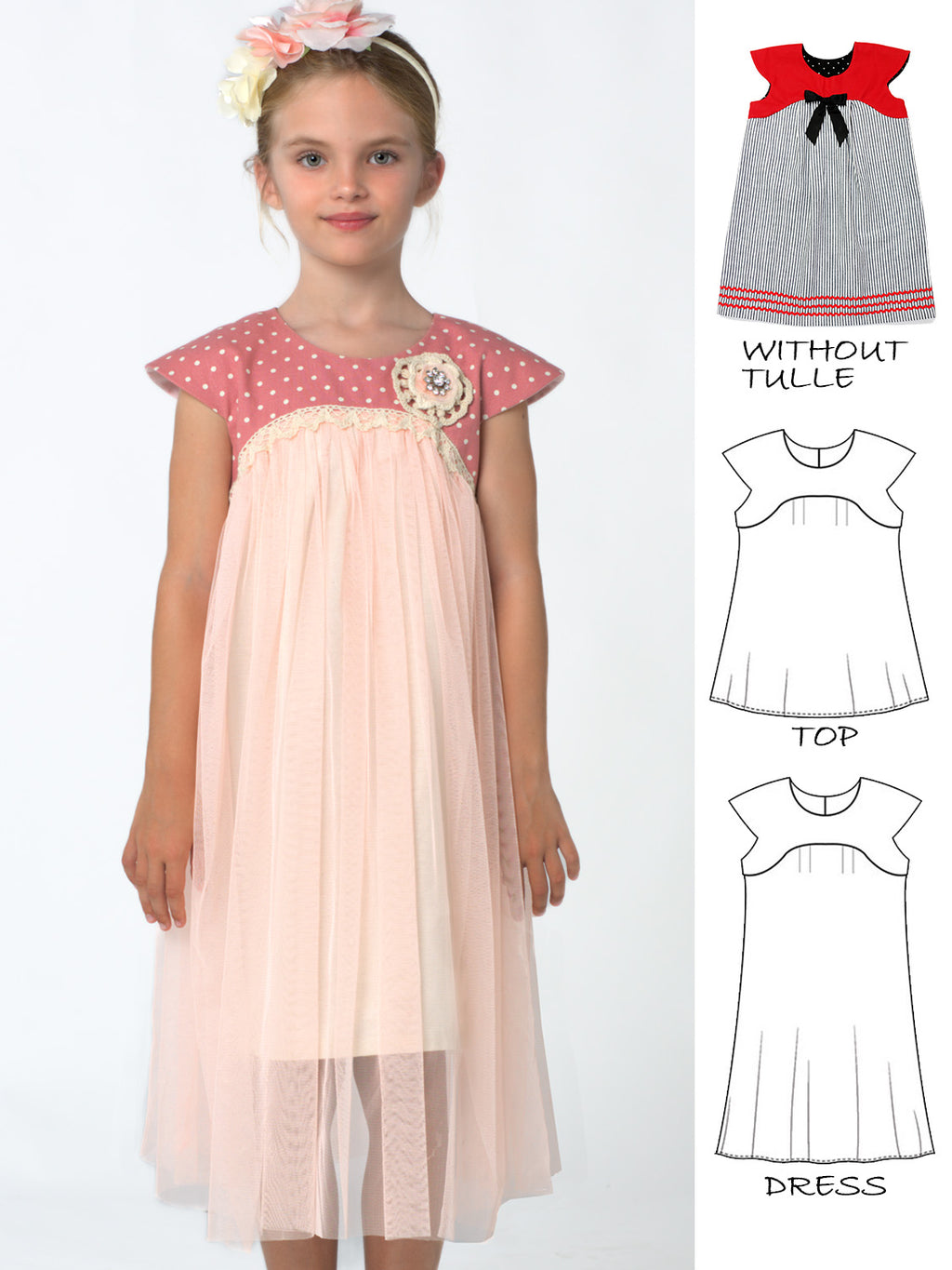 Jasmine Girls Dress & Top Sewing Pattern – TREASURIE