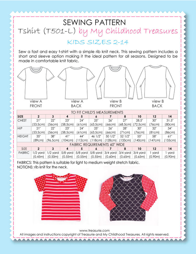 Kids Tshirt Pattern – TREASURIE