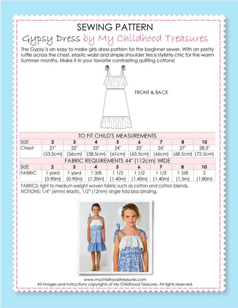 Gypsy Girls Dress Sewing Pattern – TREASURIE