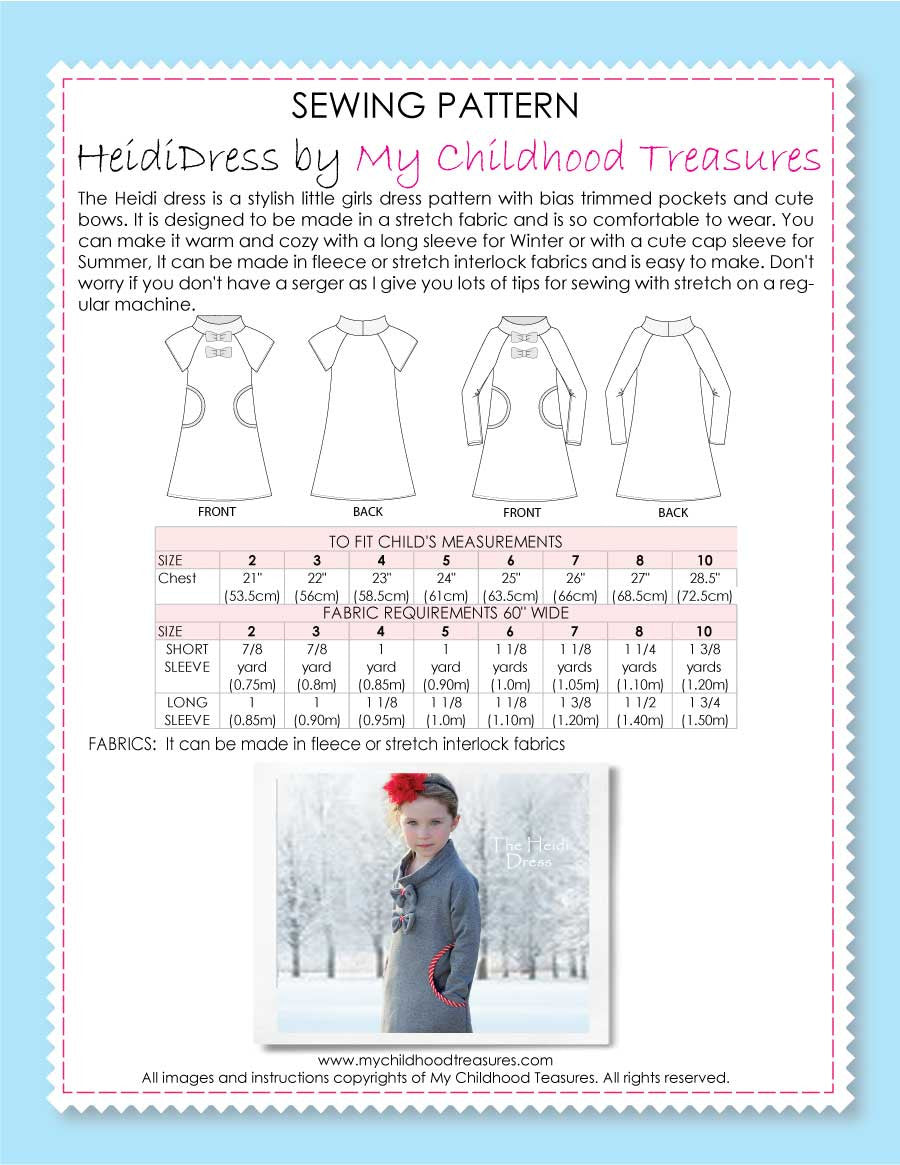 Heidi Childrens Sewing Pattern – TREASURIE