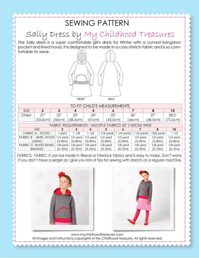 Sally Dress Girls Sewing Pattern – TREASURIE