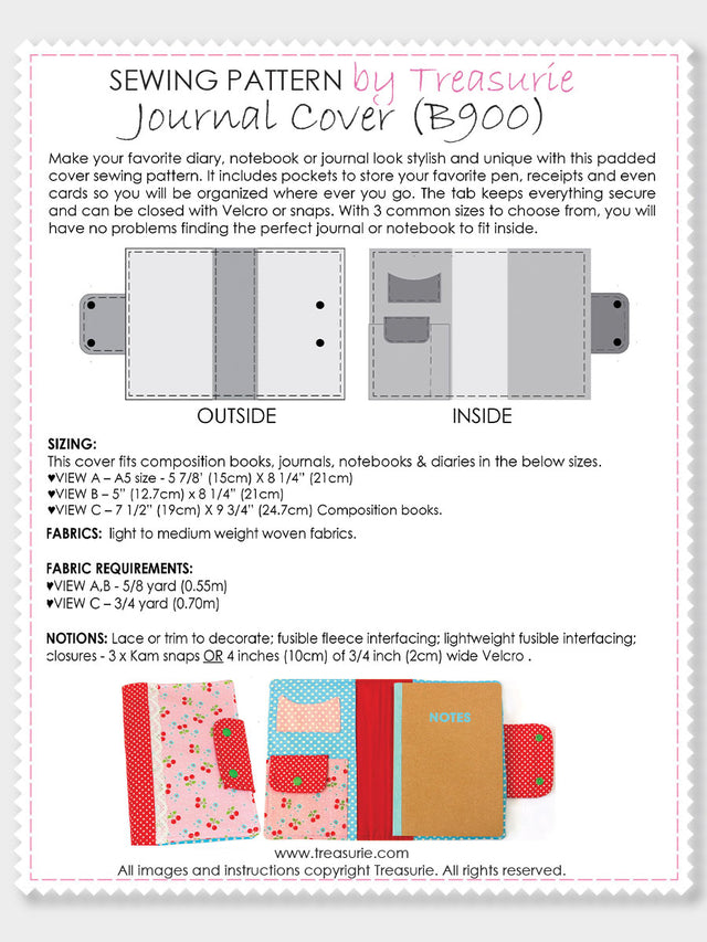 Journal Cover Pattern, Diary Cover Pattern, Notebook Cover Pattern ...