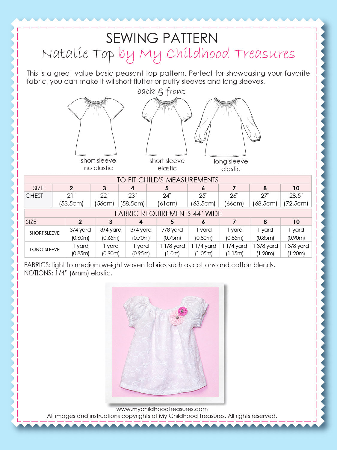 Natalie Top Sewing Pattern – TREASURIE