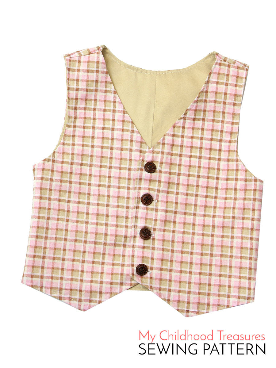 Boys Lined Vest Sewing Pattern – TREASURIE