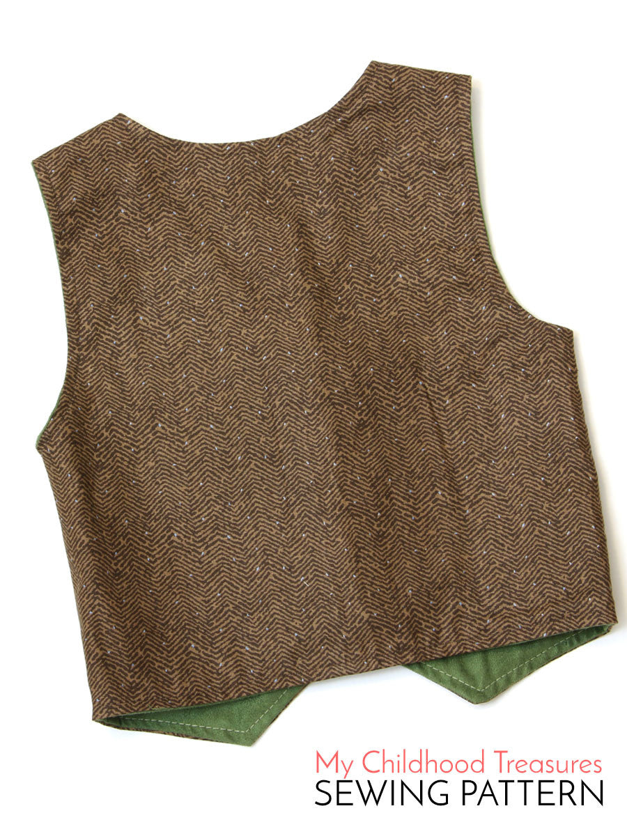Boys Lined Vest Sewing Pattern – TREASURIE